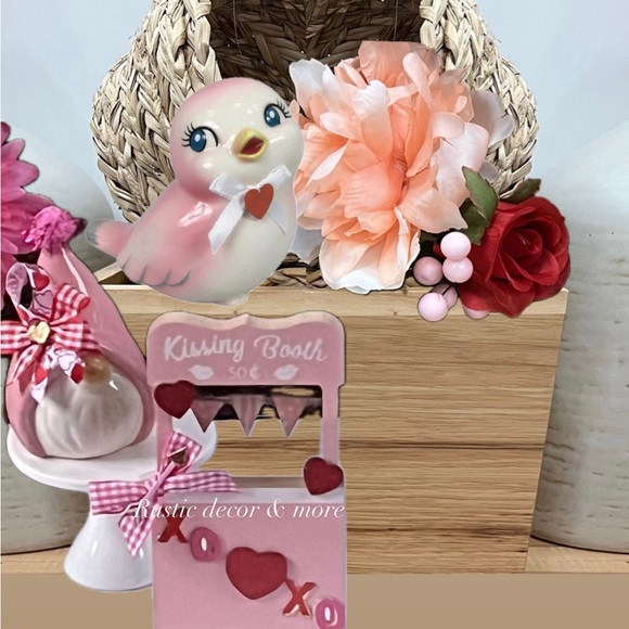 Holiday | Valentines Day 5 Cents Pink And Red Kissing Booth Sign Bundle ...